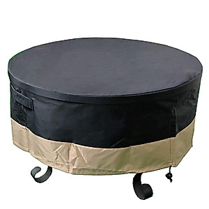 ProHome Direct 60 Inch Heavy Duty Waterproof Round Fire Pit/Table Cover, Weather Resistant Material Patio Cover, 60" D X 24" H