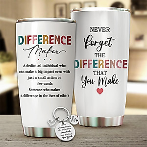 20 Oz Tumbler Difference Maker Gift, Making A Difference Gifts, Thank You Tumbler - Christmas, Birthday Gifts For Women, appreciation gifts for Boss, Leader, Employee, Coworkers, Teachers