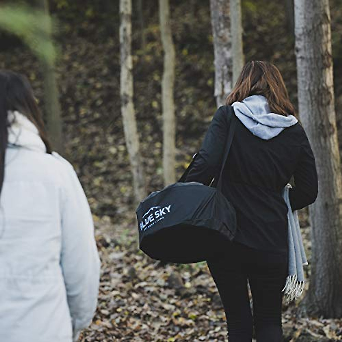 Blue Sky Outdoor Living Ridge Portable Fire Pit, Smokeless Fire Pit with Spark Screen, Lift, and Carrying Bag, Black