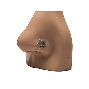 Studs Star of David Nose, 925 Sterling Silver Nose, Jewelry Nose, Body Piercing Jewelry, Nose Piercing, Body Jewelry (20g L Bend)