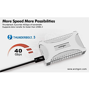 archgon 2TB Thunderbolt 3 Aluminum External NVMe SSD Drive with Combo Thermal Pads and Silicone Protector Model X70 II (2TB, Silver)