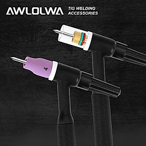 AWLOLWA 81PCS TIG Welding Torch Accessories Kit Collets Body Glass Cup Alumina Nozzle Stubby Gas Lens #10 Pyrex Cup Kit for TIG WP-17/18/26