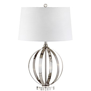 JONATHAN Y JYL1086A Logan 26" Metal Orb LED Table Lamp Modern Contemporary Minimalist Bedside Desk Nightstand Lamp for Bedroom Living Room Office College Bookcase LED Bulb Included, Polished Nickel