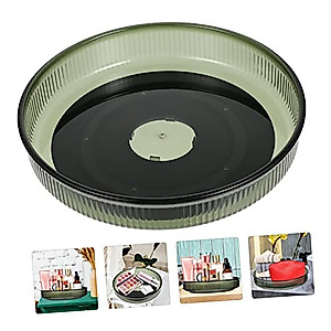 Zerodeko 4pcs rotatable Tray Fridge Organizers and Storage Clear Round Makeup Organizer Tray Tabletop Rotating Utensil Holder Skin Care Product Holder Seasoning to Rotate The pet Spice Rack