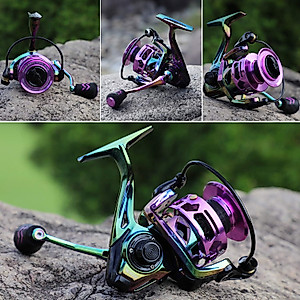 Sougayilang Fishing Reel, Colorful Ultralight Spinning Reels with Graphite Frame 6.0:1 High Speed, Over 39 lbs Carbon Drag for Saltwater or Freshwater Fishing- SC1000