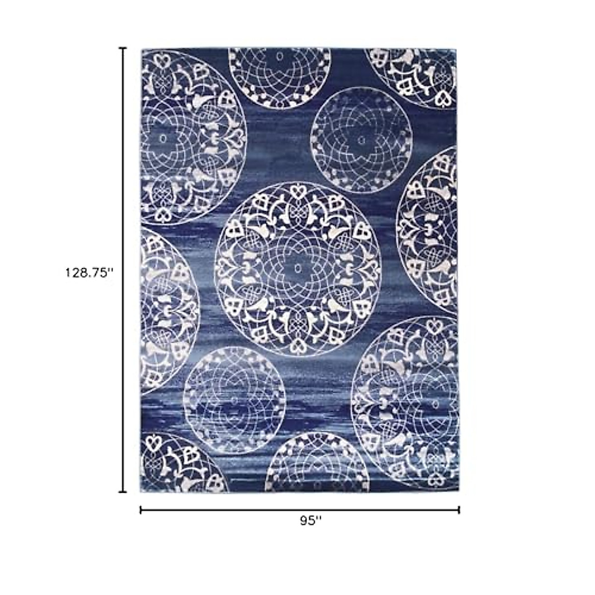 LUXE WEAVERS Cambridge 4073 Blue 8x10 Mandala Rug