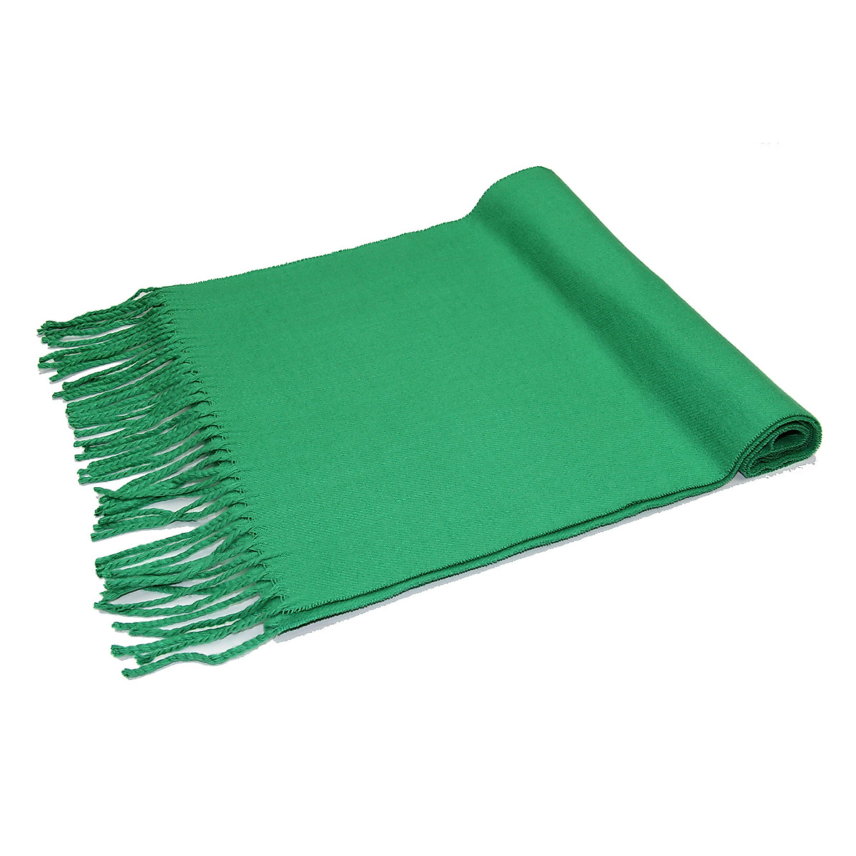Achillea Solid Color Cashmere Feel Winter Scarf Unisex Soft & Warm Plain Scarf (Kelly Green)