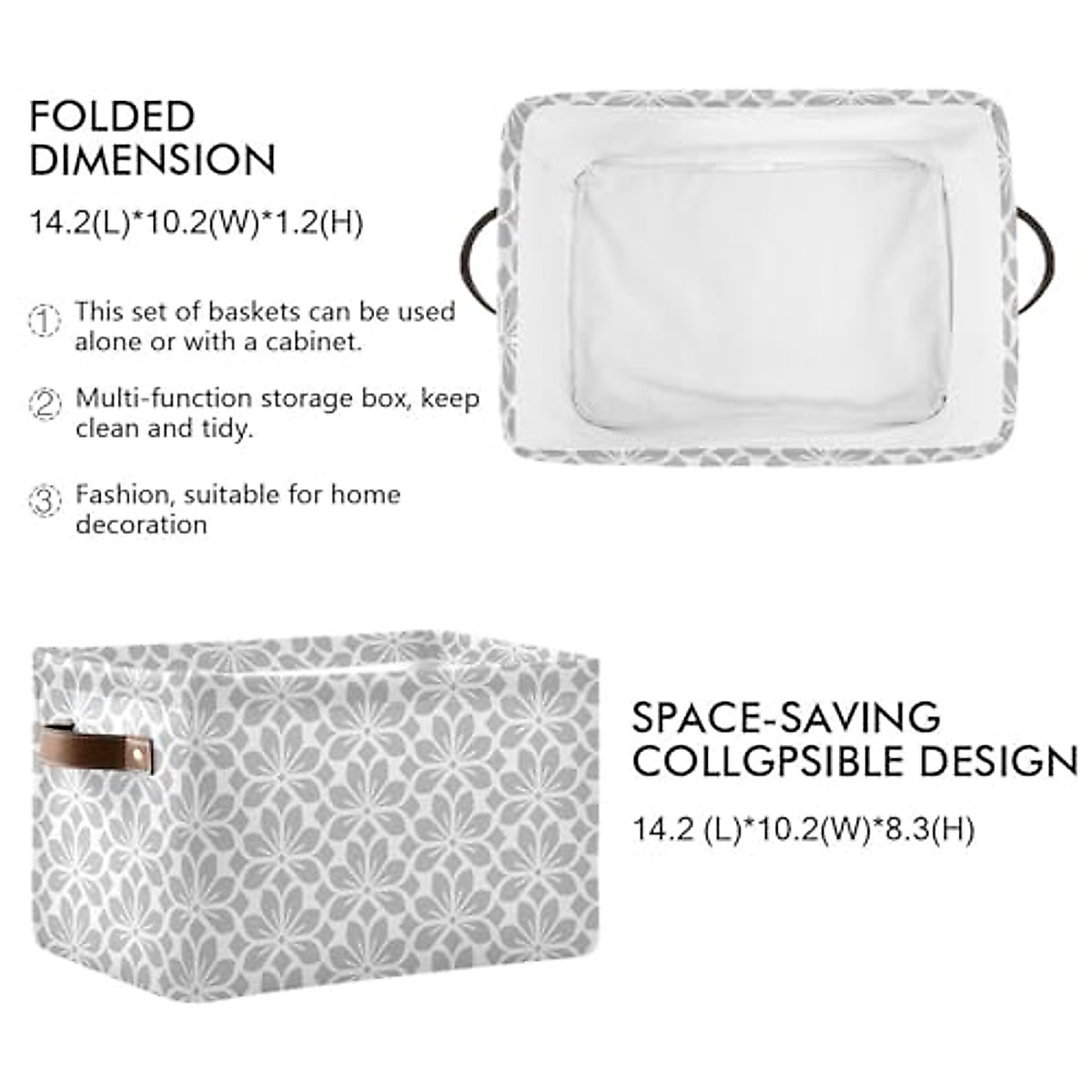 Floral Storage Basket Bins Foldable Decorative Storage Box Laundry Hamper Baskte Storage for Pet Books Clothes Makeup Nursery Closet Office,1 pcs