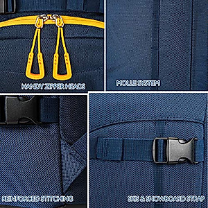 Unigear Ski Boot Bag, 50L Ski Boot Travel Backpack for Ski Helmet, Goggles, Gloves, Skis, Snowboard & Accessories (Blue)