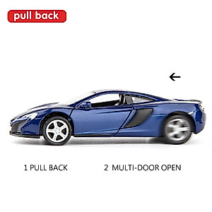 TGRCM-CZ 1/36 Scale McLaren S650 Casting Car Model, Zinc Alloy Toy Car for Kids, Pull Back Vehicles Toy Car for Toddlers Kids Boys Girls Gift (Black)