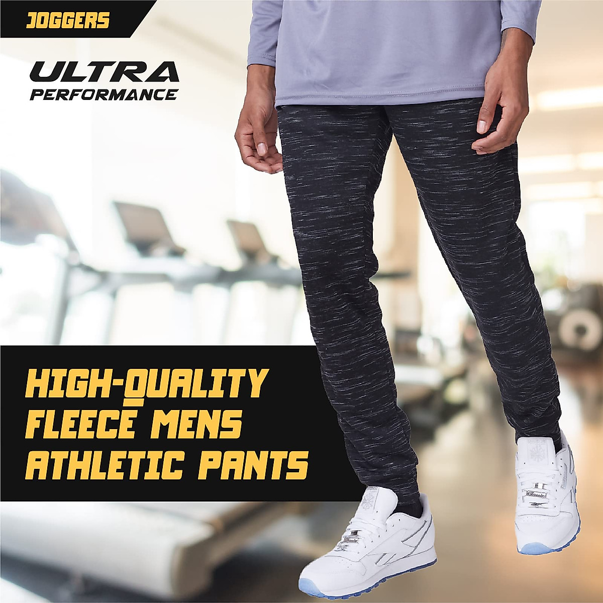Ultra Performance 3 Pack Mens Open Bottom Sweatpants with Pockets, Casual Sweatpants for Men