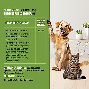 Cats and Dogs Natural Broad Spectrum Treatment Against Parasites and Toxins, Homeopathic Support and Breeds, Made in The USA, 2oz