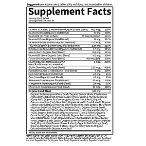 Garden of Life Organics Multivitamin for Women - Women's Once Daily Multi - 60 Tablets, Whole Food Multi with Iron, Biotin, Vegan Organic Vitamin for Women's Health, Energy Hair Skin and Nails