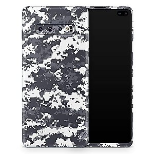 DesignSkinz White and Gray Digital Camouflage Protective Vinyl Decal Wrap Skin Cover Compatible with The Samsung Galaxy S20 (Screen Trim & Back Glass Skin)