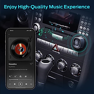 Esky Bluetooth Receiver for Car, 3.5mm Aux Bluetooth Car Adapter, Bluetooth 5.1 Wireless Car Audio Stereo Kits with Hands-Free Call, Dual USB Ports Car Charger