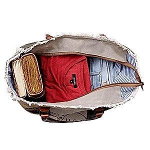 Ruzioon Upcycled Canvas & Cowhide Hand Bag, Canvas & Cowhide Weekender Bag, Canvas Tote Bag, Canvas Shoulder Bag for Women’s