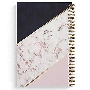 Softcover Boss Babe 5.5" x 8.5" Spiral Notebook/Journal, 120 College Ruled Pages, Durable Gloss Laminated Cover, Gold Wire-o Spiral. Made in the USA