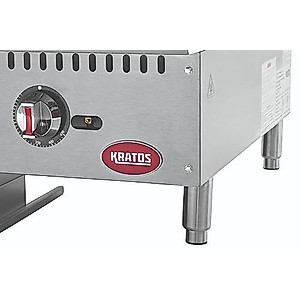 Kratos 29Y-008 36" Commercial Restaurant Gas Countertop Griddle, Thermostatic Controls, 3 Burners, 90,000 BTU Output