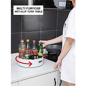 Lazy Susan Countertop Turntable. Kitchen Pantry Cabinet Rotating Organizer. Spice Storage Rack. Bathroom Vanity Shelf Table