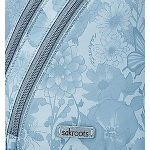 Sakroots Women's On The Go Sling Backpack in Nylon Eco Twill, Denim in Bloom