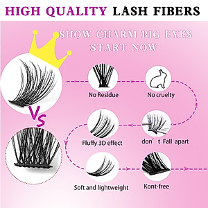 Volume Lash Clusters DIY Lash Extension Kit 300pcs Individual Lashes Kit D Curl Eyelashes Clusters With Bond and Seal 30D 40D 9mm-16mm for Self Application ，by Zovimi (30D+40D Lash Extension Kit)