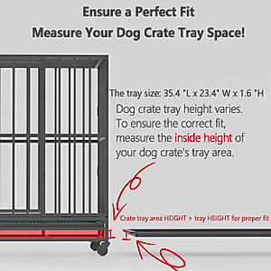 JOZERMADE Dog Crate Tray 36" - ChewProof Replacement Pan, Easy to Clean, Easy to Assemble,Ideal for Potty Training - Perfect for Pet Crates & Kennels