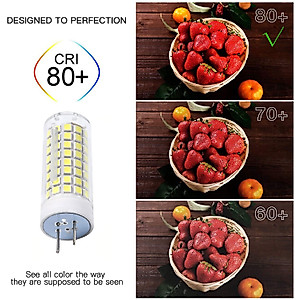 Edearkar G8 LED Light Bulbs 10W (Equivalent to 100W Halogen Bulbs) Daylight White 6000K LED Corn Light for Landscape Lighting, 102 LED 2835SMD, AC110V, Dimmable, 4-Pack