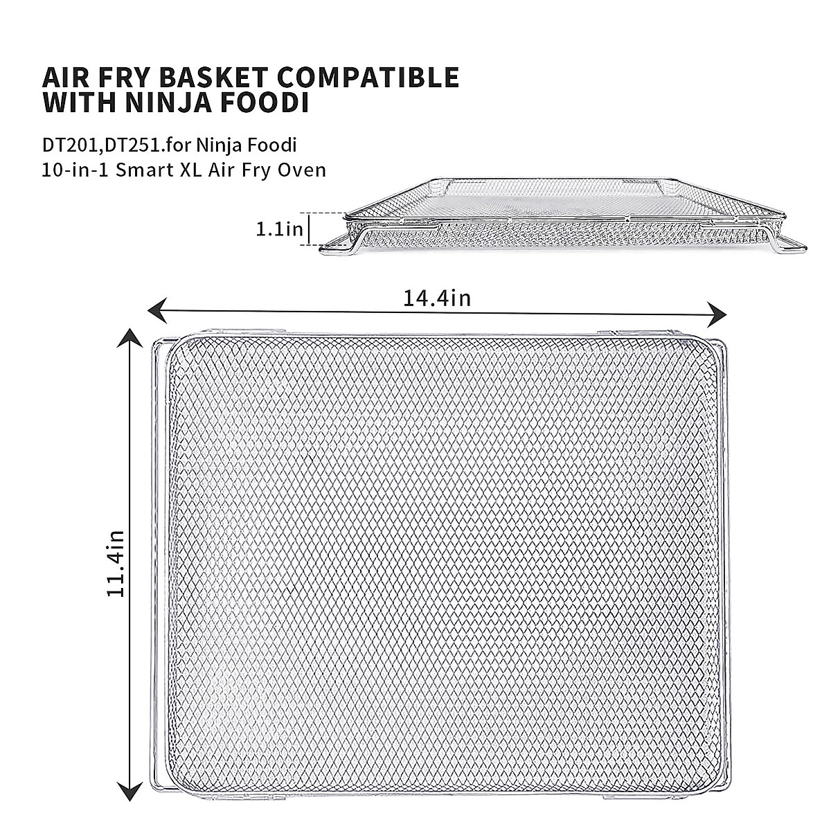 Air Fryer Oven Basket, Original Replacement Baking Trays for NINJA DT201 DT251 Foodi Digital Air Fryer Oven, Mesh Basket, Ideal Accessories for Air Frying and Dehydrating