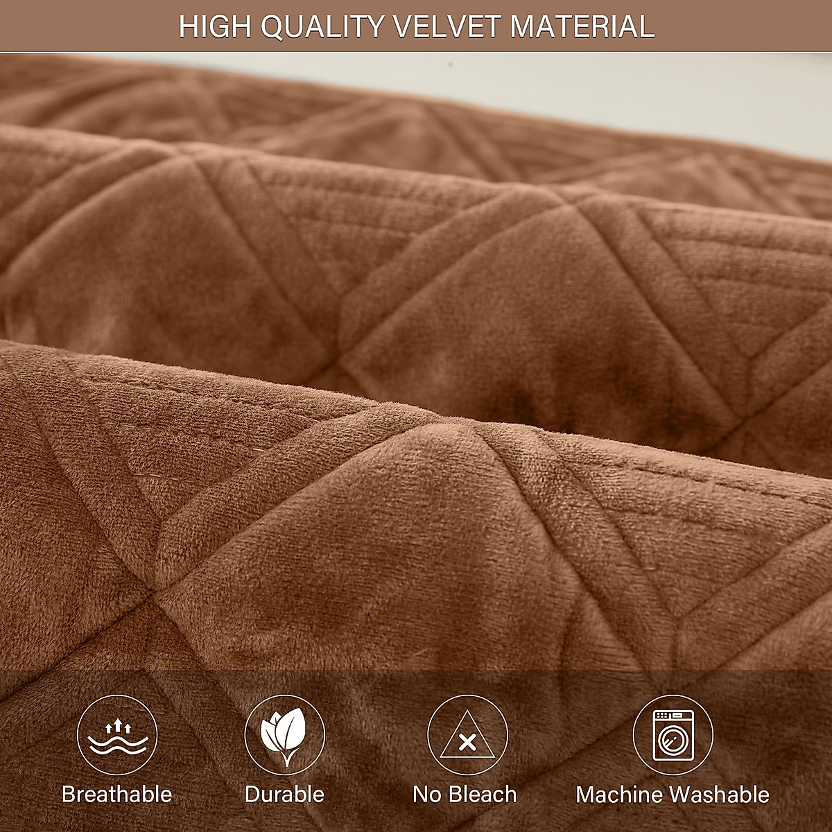 Deep Dream Couch Cover, 1 Piece Couch Arm Covers & Backrest Cover, Sectional Couch Covers, Anti-Slip Armrest Covers for Dogs Cats Recliner Loveseat Sofa L Shaped, 28 x 28 Inch - Light Coffee(1 Piece)