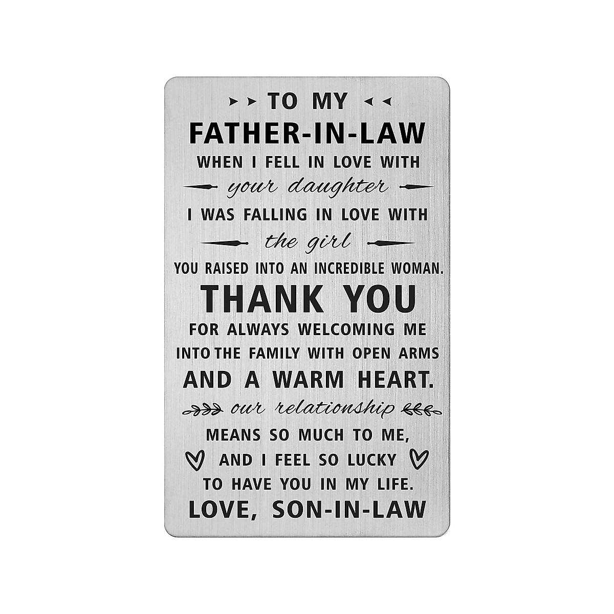 Yobent Father In Law Gift from Son In Law, Wallet Card for Father-In-Law from Groom, Father of The Bride Gifts, Unique Father In Law Wedding Day Christmas Gifts, Dad In Law Father's Day Present