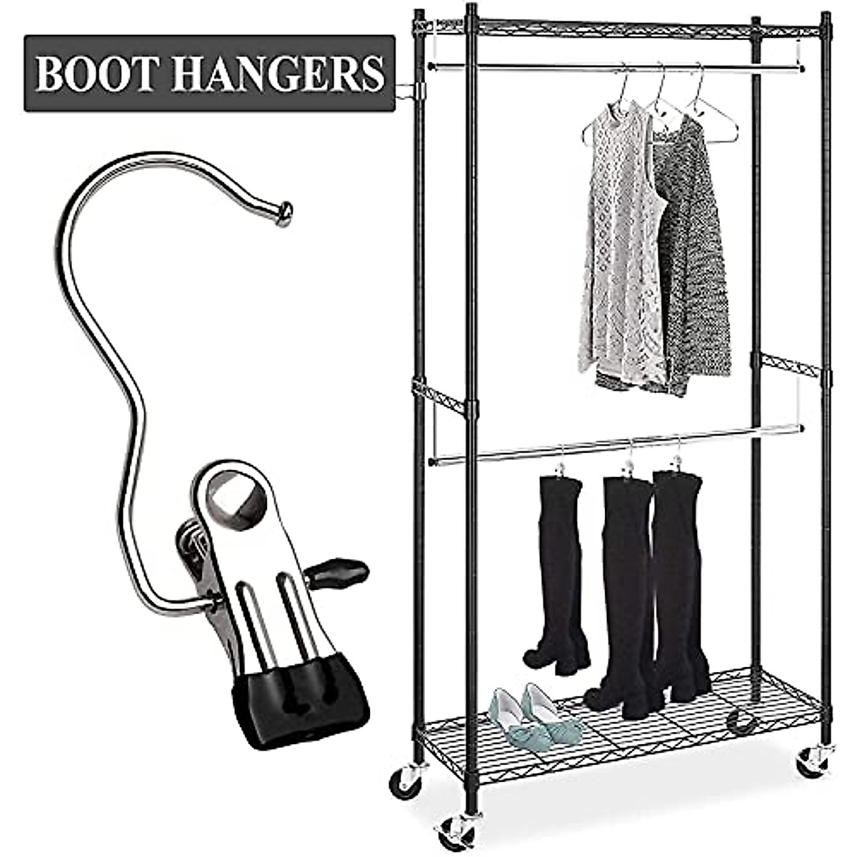 JOINSI 20 Pack Boot Hangers Closet Hanging Clips Laundry Hooks for Hats, Pants, Towel, Socks, Handbags, Bags, Underwear