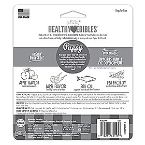 Nylabone Healthy Edibles Puppy Natural Long Lasting Dog Chew Treats Lamb & Apple Small/Regular (3 Count)