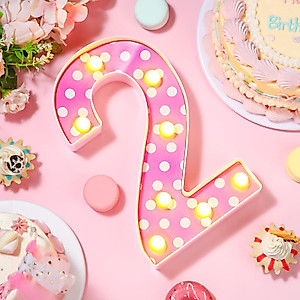Glooglitter Mouse Birthday Decorations Marquee Light up Number Glowing Mouse Number Sign for 1st 2nd 3rd Boy Girl Kid Birthday Party Decorations Table Centerpieces Bedroom Wall Decor(Pink Number 2)