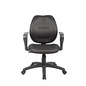 Boss Office Products Any Task Mid-Back Task Chair with Loop Arms in Black