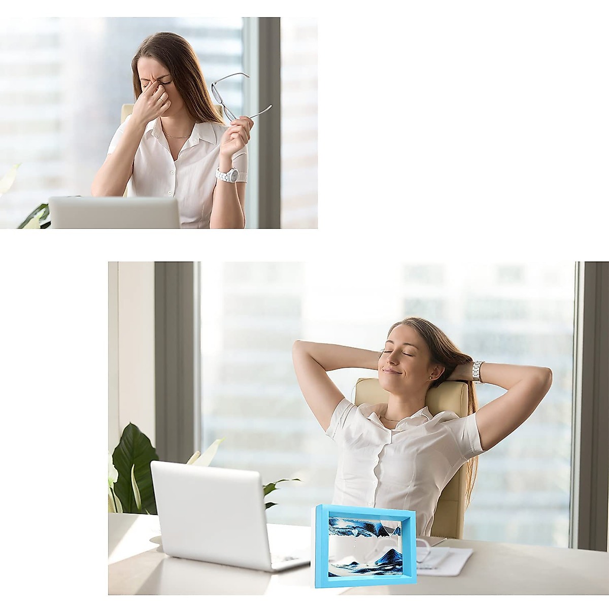 whimsyyy Moving Sand Art Liquid Motion Bubbler Flowing Sand Art Picture Desktop Sensory Calming Fidget Toy Voted Best Gift!(Ocean Heart) (Purple)