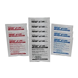 PINPOINT® High-Precision pH Calibration Fluids Kit (pH Buffer Solution), 12 Piece Set - pH 4.000, 7.000, 10.000