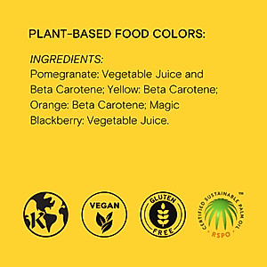 Plant-Based Food Color Variety Pack by Supernatural, Food Dye Powders, 4 Natural Colors, No Artificial Dyes, Gluten Free, Vegan (Pack of 4)