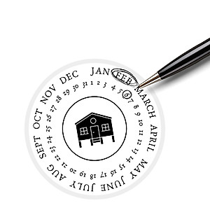 Laid On Date Stickers | 50 Pack | 2" Round Stickers | Farm Fresh Stickers | Egg Carton Stickers | White with Chicken Coop Design