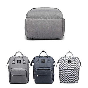 Starte Baby Diaper Bag Backpack with USB Charging Port &Stroller Hooks Travel Back Pack,Light Grey