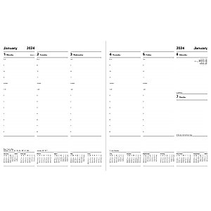 Letts Classic Quarto 2024 vertical week to view with appointments diary - black