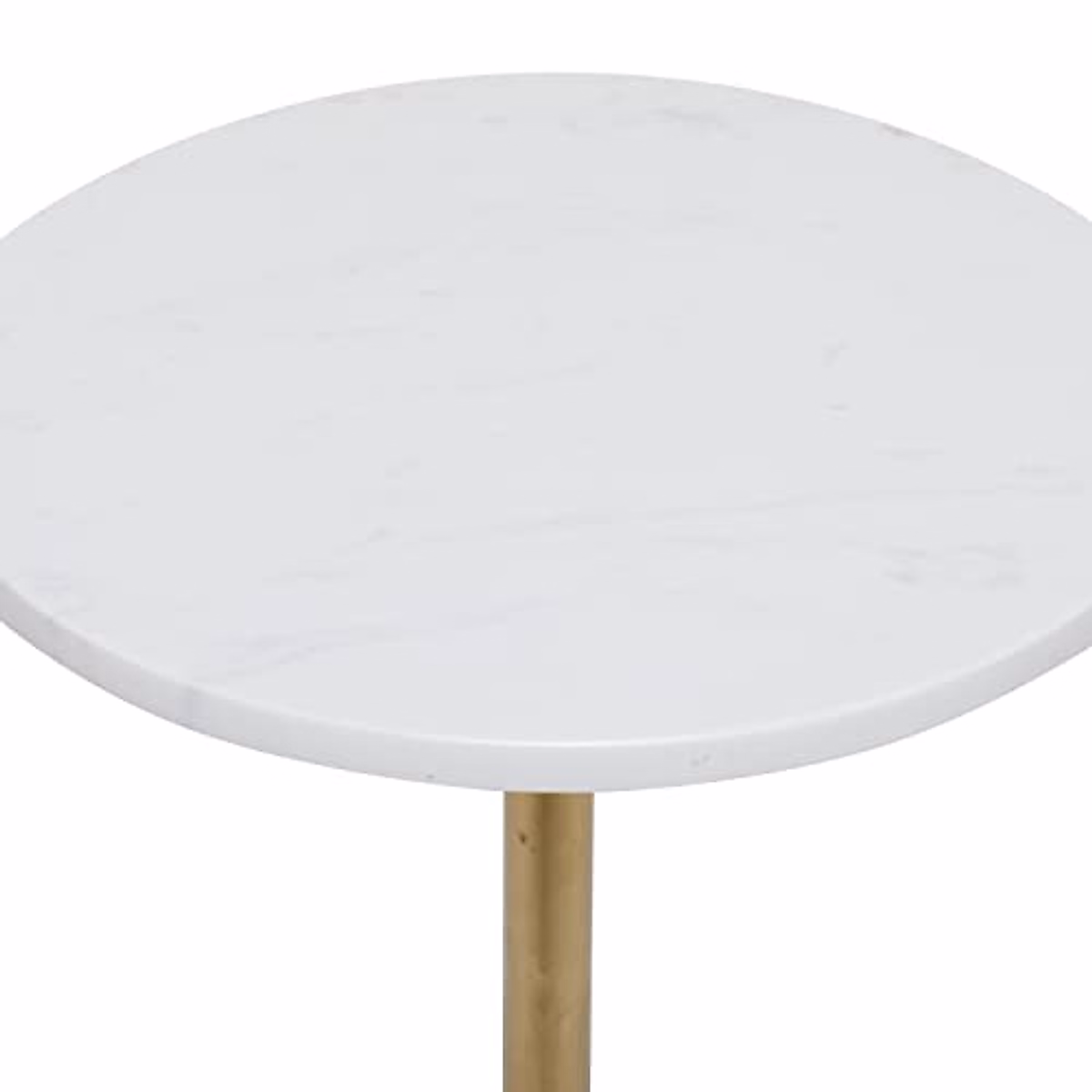 Deco 79 Metal Accent Table with Marble Top, 13" x 13" x 25", Gold