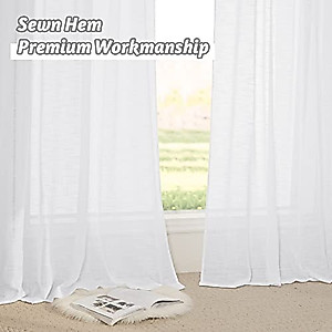 RYB HOME White Sheer Curtains & Velvet Curtains
