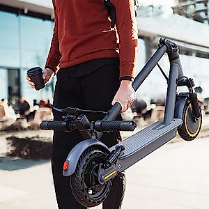 VOLPAM Electric Scooter with Dual Suspension, 21/19 Mph Top Speed, Up to 27/20 Miles Long-Range, 500W/350W Motor, Portable Folding Commuting Scooter with Double Braking System and App