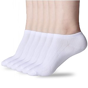SIONCY Women's Low Cut Socks,6 Pairs Cotton Ankle Socks for Women,White Non Slip Cushioned Athletic Short Sock (White)