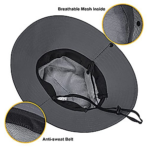 Lesgrod Womens Ponytail Sun Hat UV Protection Bucket Hats Foldable Wide Brim Hat for Beach Fishing Hiking