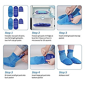 Hilph Bundle of Jaw Ice Pack with 4 Nylon Gel Pack + 2 Foot Ice Pack Socks