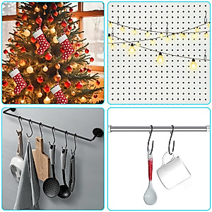 Aeaocvo 100 Pack Small S Hooks for Hanging, 1 Inch Mini S Hooks, Metal Hanging Hooks, Heavy Duty S-Hooks for Hanging Jewelry Small Kitchenware Potted Plants, Black