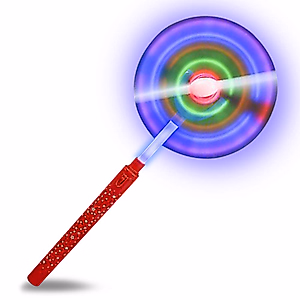 ArtCreativity Light Up Spinning Wand, 15-Inch LED Spinner Toy for Kids, Batteries Included, Fun Spinning Light Up Toy for Boys and Girls, Great Party Favor, Gift, or Carnival Prize – Colors May Vary