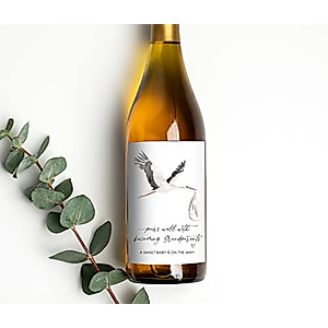 Pregnancy Reveal Wine Label for Parents Mom and Dad, Tiny Baby Announcements Gifts, Wine Bottle Stickers, We're Having a Baby Cards, Promoted to Grandparents, Im Pregnant