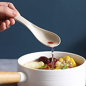 WUWEOT 24 Pack Wheat Straw Soup Spoons, 6 Inches Colourful Unbreakable Meal Spoon, Cereal Dinner Spoon for Kid and Adult, Microwave Dishwasher Safe